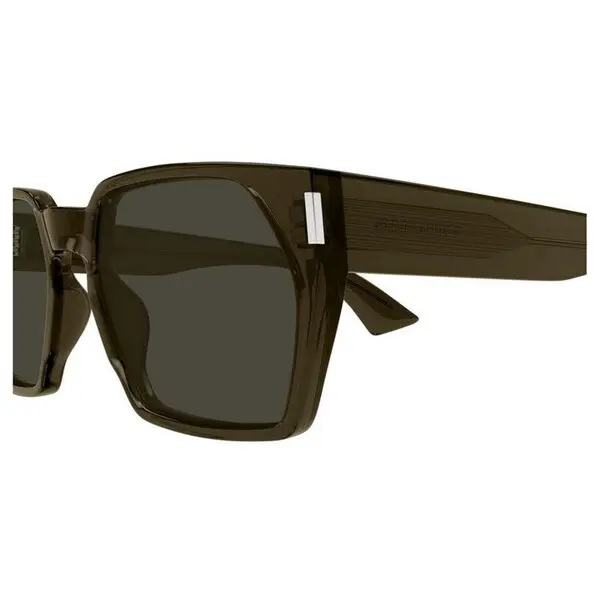 Saint Laurent Rectangle-frame Logo Lettering Sunglasses - Brown