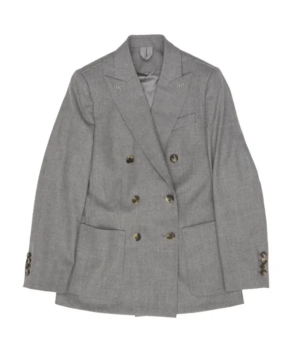 Max Mara Double-breasted Long-sleeved Jacket - Gray