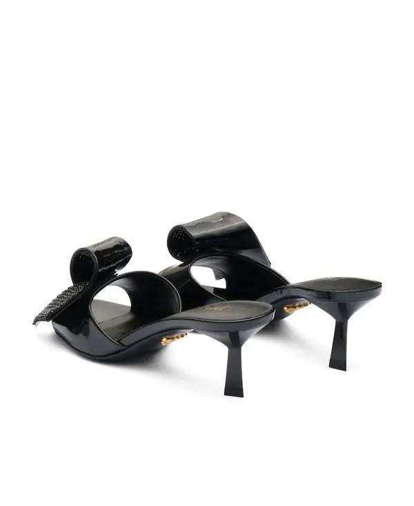 Prada Bow-detailed Slip-on Sandals With Crystal Embellishments