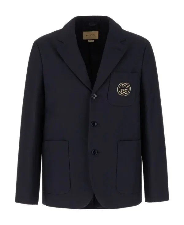 Gucci Interlocking G Single Breasted Blazer - Blue