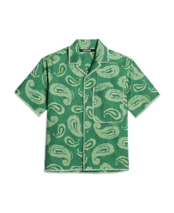 Jacquemus Artichaut Paisley-print Frayed-edge Shirt - Green