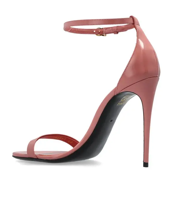 Dolce & Gabbana Dg Logo Plaque Stiletto Sandals - Pink