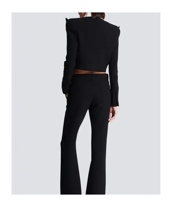 Balmain Cropped 6-button Crepe Jacket