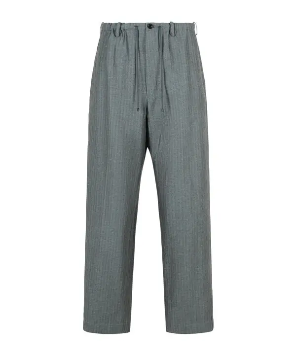Dries Van Noten Belt Loops Wide Leg Trousers - Gray