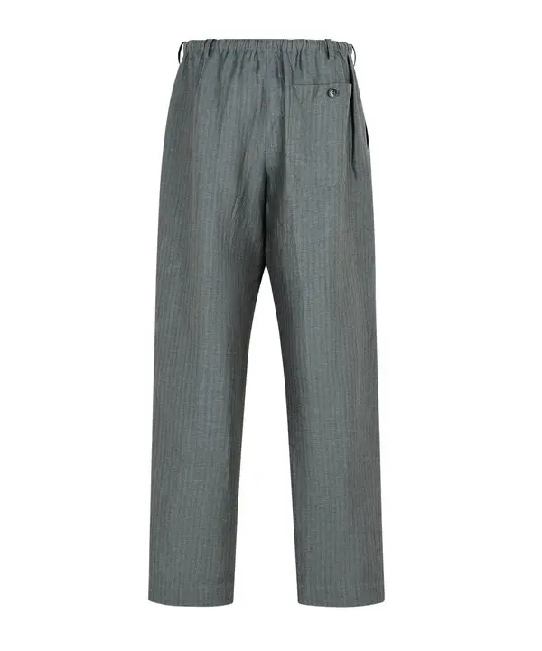 Dries Van Noten Belt Loops Wide Leg Trousers - Gray