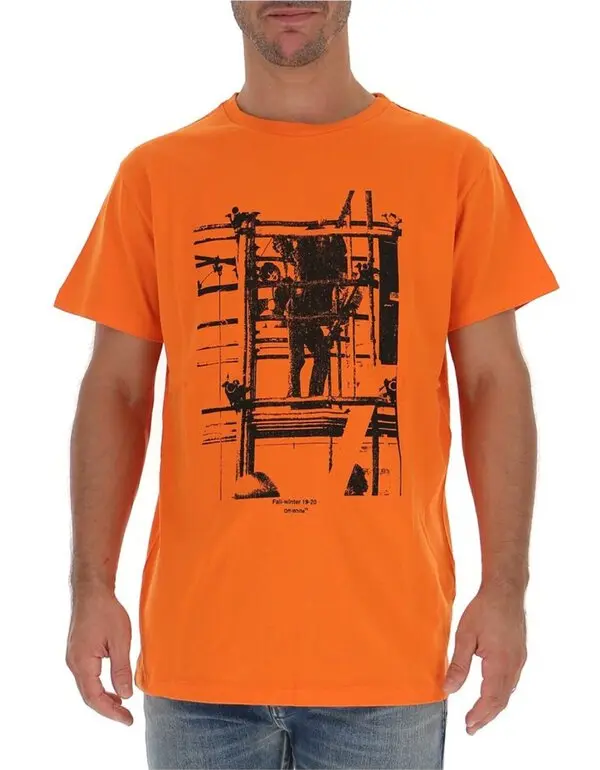 Off-White Printed T-shirt - Orange