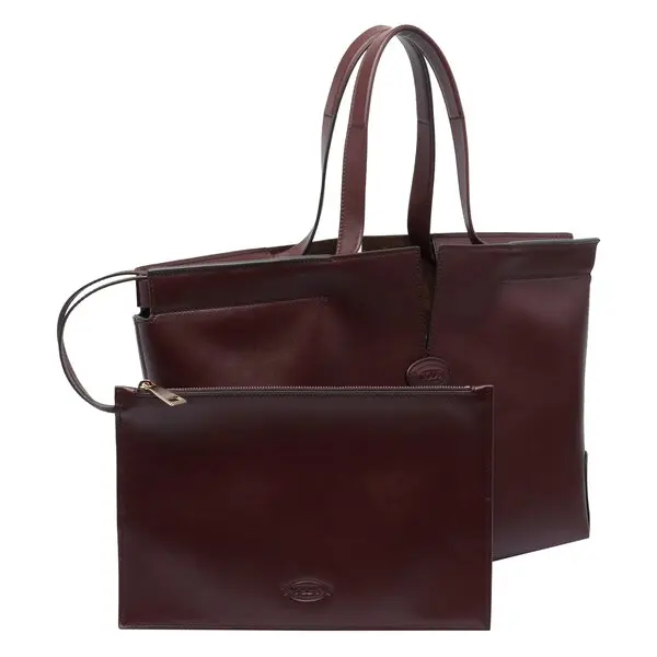TOD'S Logo Debossed Medium Tote Bag - Red