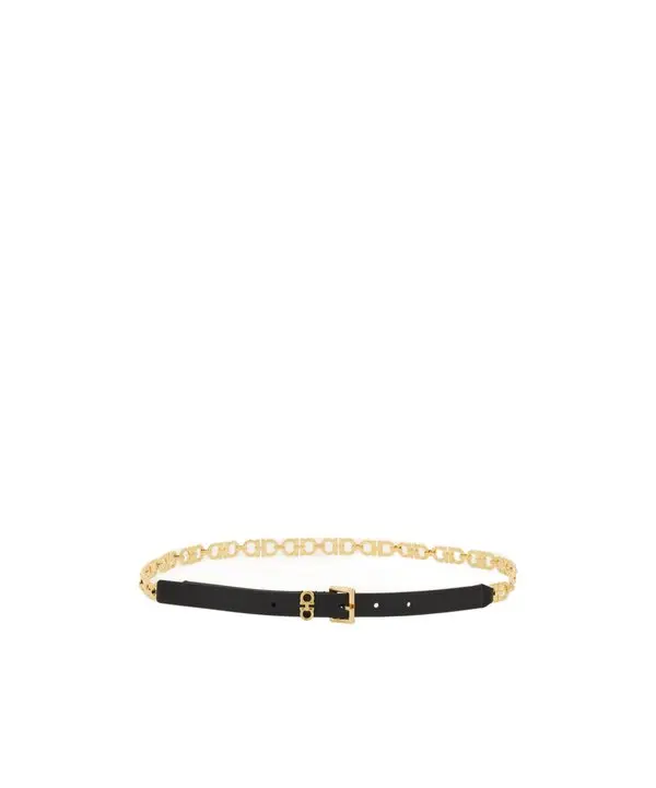 FERRAGAMO Gancini Chain Belt - Gold/black