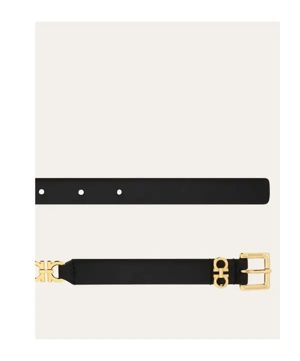 FERRAGAMO Gancini Chain Belt - Gold/black