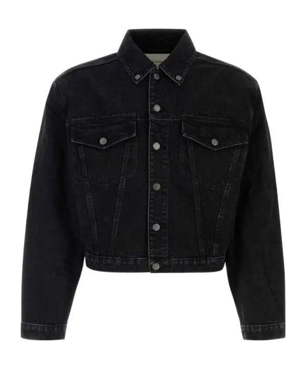 ENTIRE STUDIOS Cropped Denim Jacket - Black