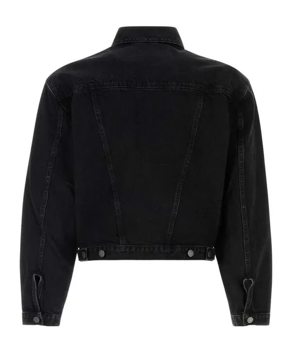 ENTIRE STUDIOS Cropped Denim Jacket - Black