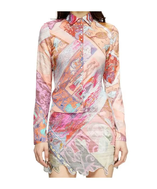 DIESEL® C-amelia" Printed Slim Fit Shirt