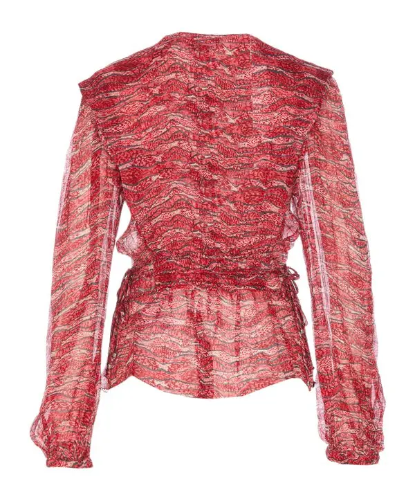 Isabel Marant Étoile V-neck Printed Long Sleeve Top