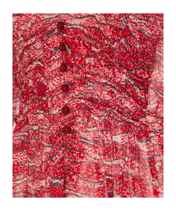 Isabel Marant Étoile V-neck Printed Long Sleeve Top