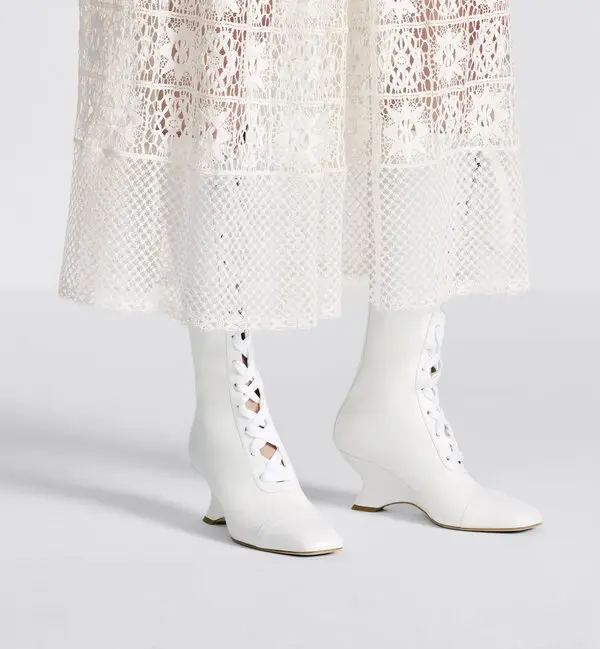 Dior Mid-length Flared Skirt With Lace Detail