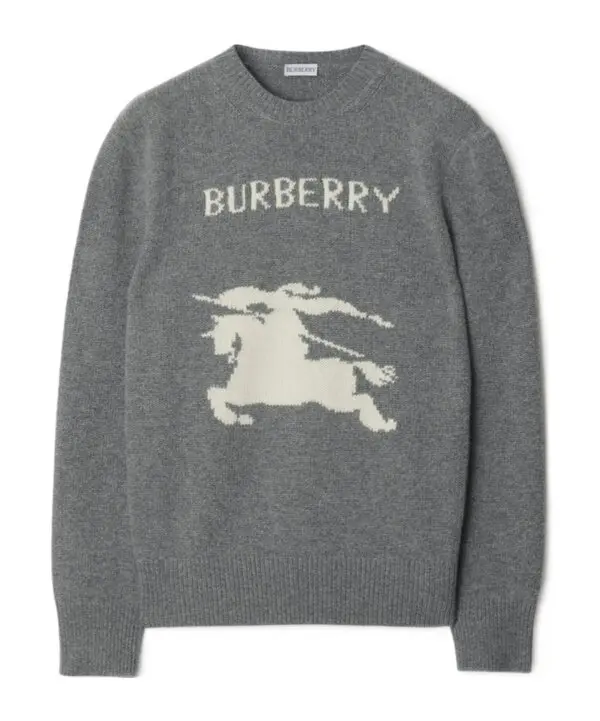 Burberry Ekd Intarsia-knit Crewneck Jumper - Grey
