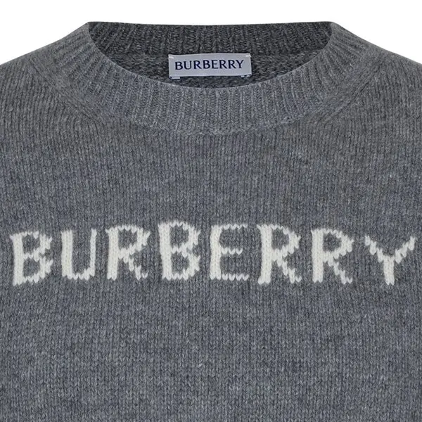 Burberry Ekd Intarsia-knit Crewneck Jumper - Grey