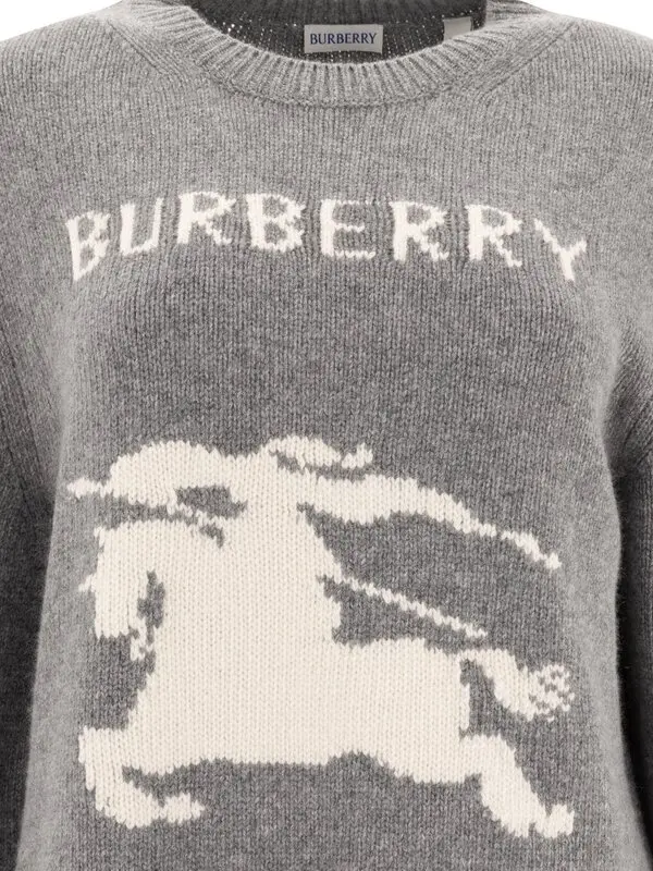 Burberry Ekd Intarsia-knit Crewneck Jumper - Grey