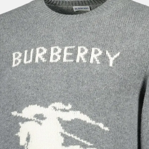 Burberry Ekd Intarsia-knit Crewneck Jumper - Grey