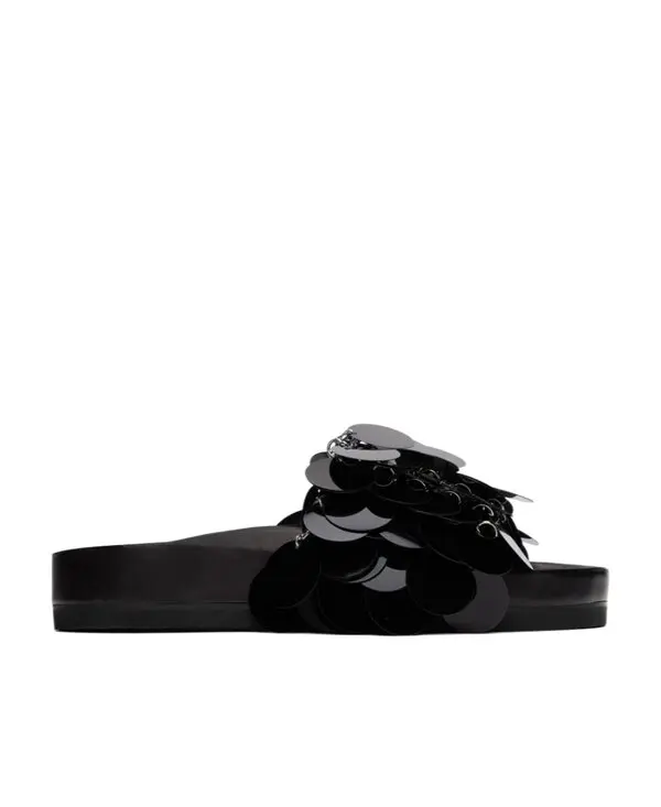 Rabanne Embellished Open-toe Flat Sandals - Black