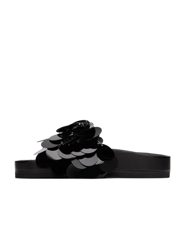 Rabanne Embellished Open-toe Flat Sandals - Black