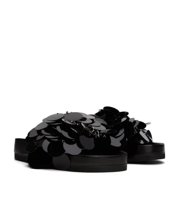 Rabanne Embellished Open-toe Flat Sandals - Black