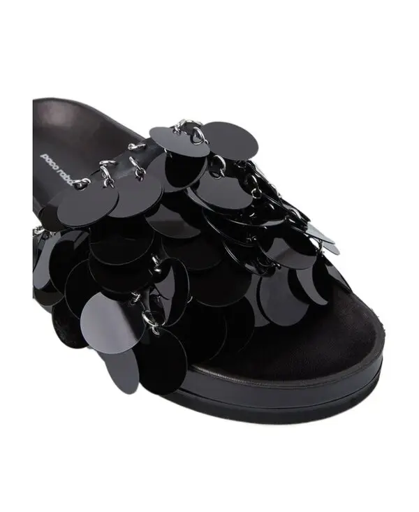 Rabanne Embellished Open-toe Flat Sandals - Black