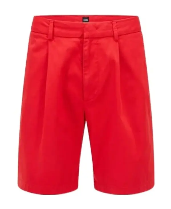 Hugo Boss Straight Fit Shorts With Front Zipper