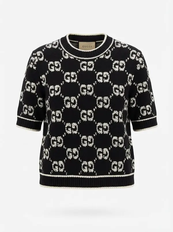 Gucci Gg Wool Bouclé Jacquard Top