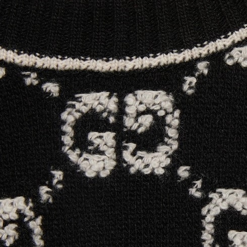 Gucci Gg Wool Bouclé Jacquard Top - Black