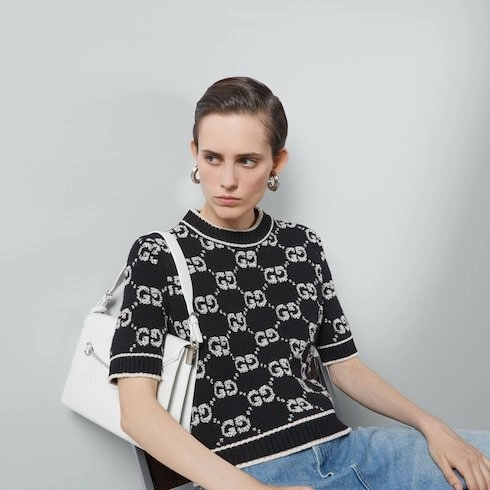 Gucci Gg Wool Bouclé Jacquard Top - Black