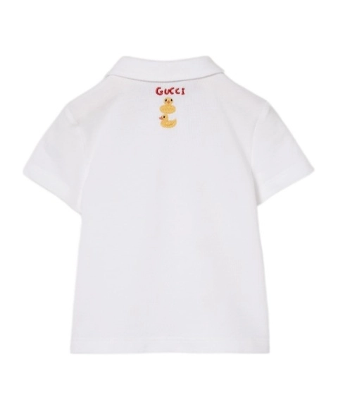 Gucci Embroidered Cotton Polo Shirt