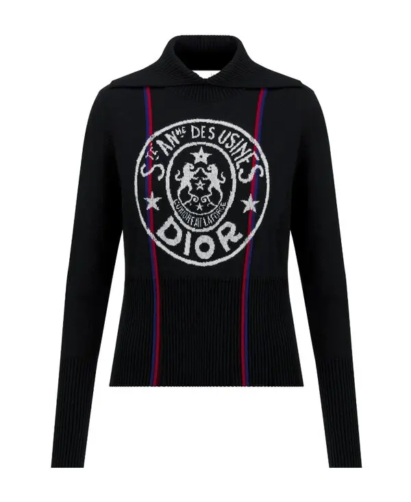 Dior Alps Stand-collar Sweater - Black