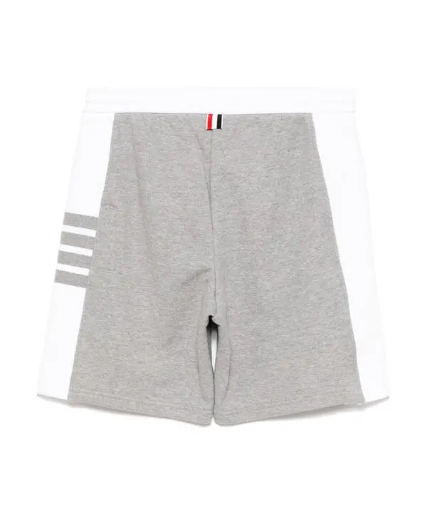 Thom Browne Mid-rise Track Shorts With Drawstring - Light Gray