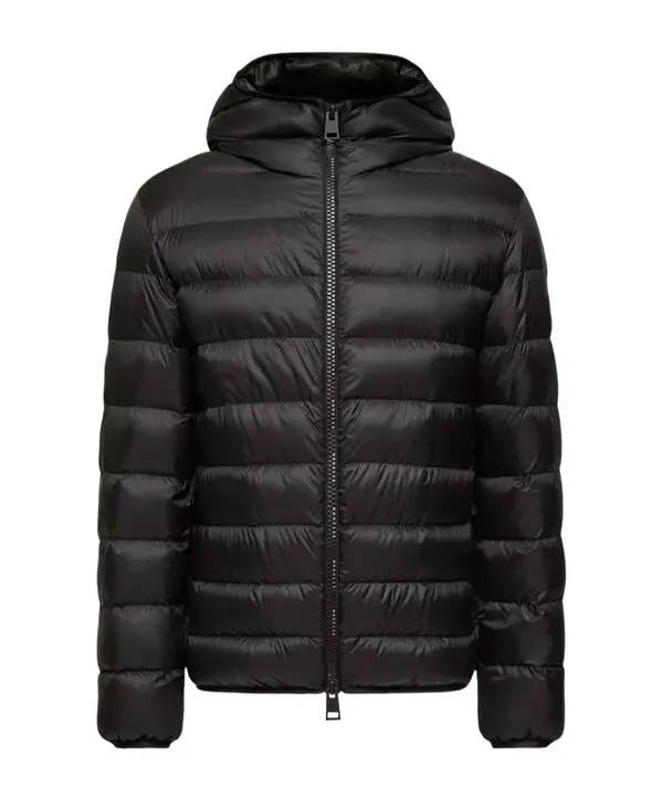 Moncler Alrai Hooded Zip-up Short Padded Jacket - Black