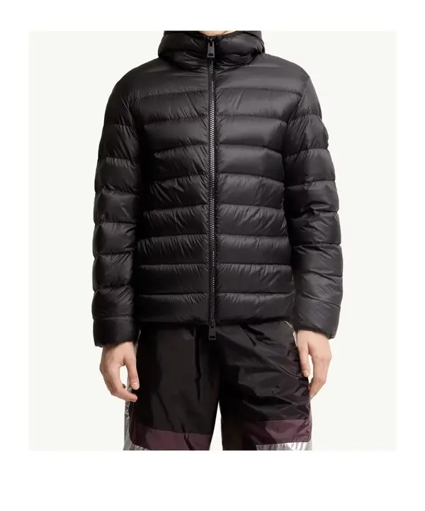 Moncler Alrai Hooded Zip-up Short Padded Jacket - Black