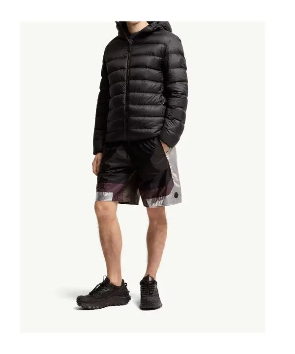 Moncler Alrai Hooded Zip-up Short Padded Jacket - Black