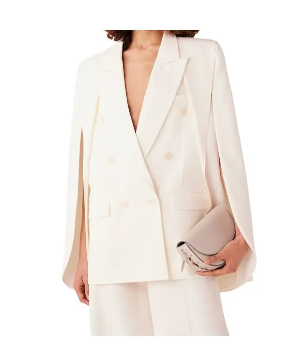 Stella McCartney Double-breasted Cape Blazer - White