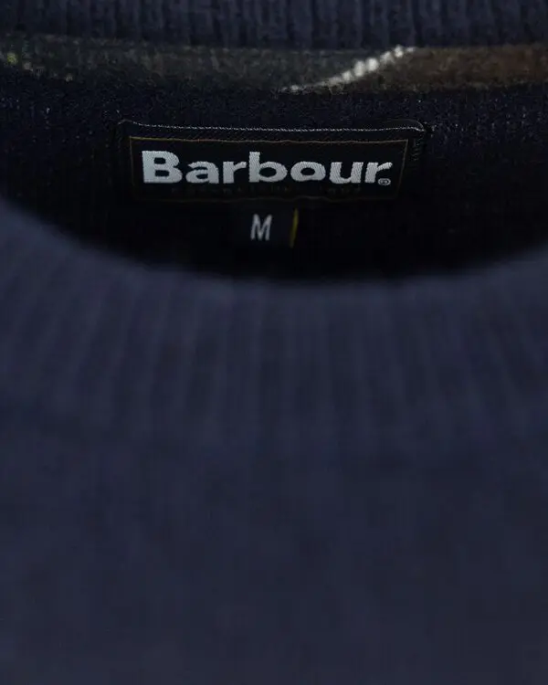 Barbour Checked-panel Crewneck Jumper - Blue