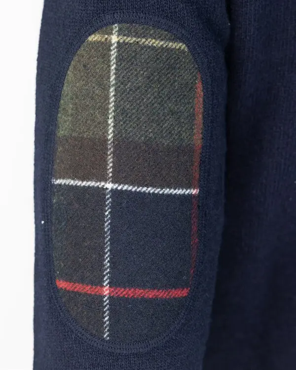 Barbour Checked-panel Crewneck Jumper - Blue