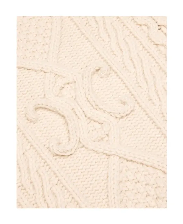 Celine High Neck Aran Cashmere Wool Sweater