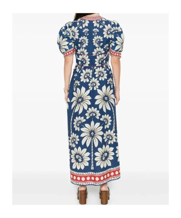 Farm Rio Floral V-neck Button-front Maxi Dress