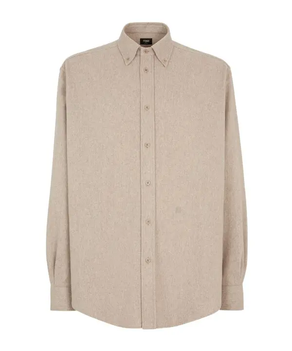 Fendi Long Sleeved Buttoned Shirt - Beige