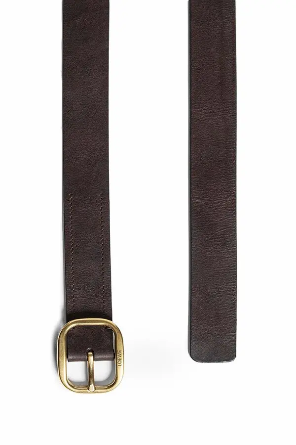Loewe Logo Engraved Belt - Dark Brown