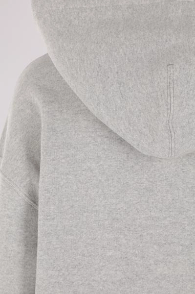 JIL SANDER Logo Patch Drawstring Hoodie - Grey
