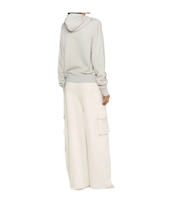 JIL SANDER Logo Patch Drawstring Hoodie - Grey