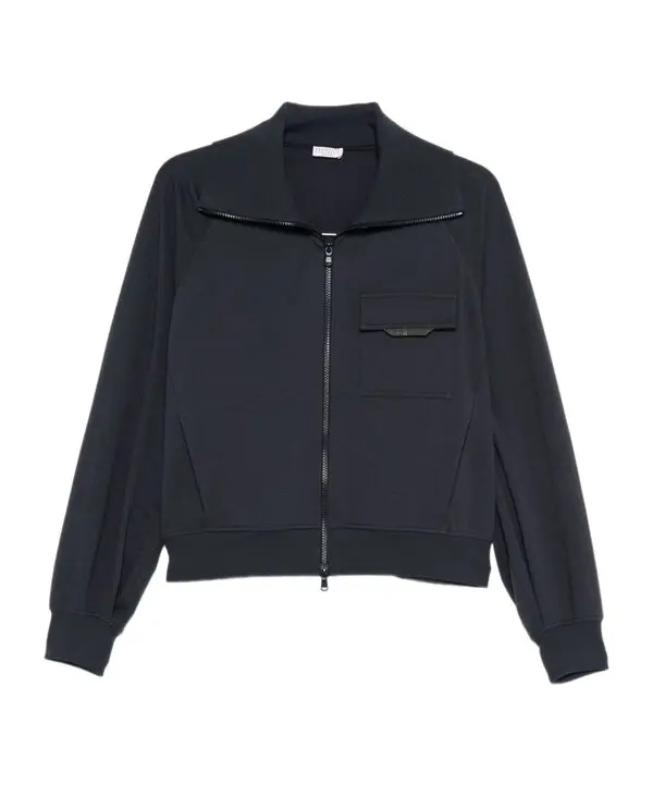 Brunello Cucinelli Zip-fastening Patch-pocket Top