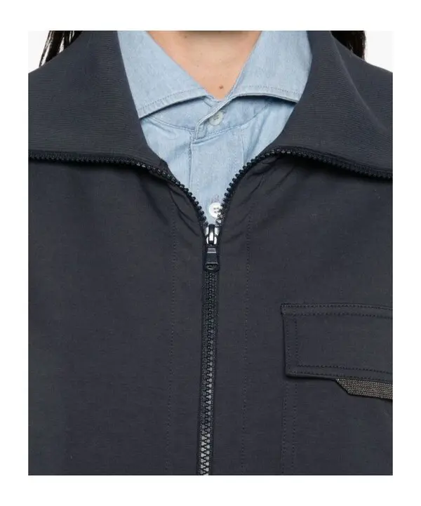 Brunello Cucinelli Zip-fastening Patch-pocket Top