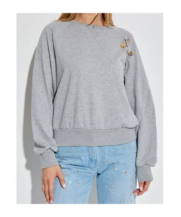 Versace Safety Pin Detailed Crewneck Sweatshirt