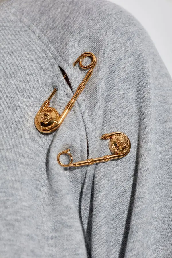 Versace Safety Pin Detailed Crewneck Sweatshirt